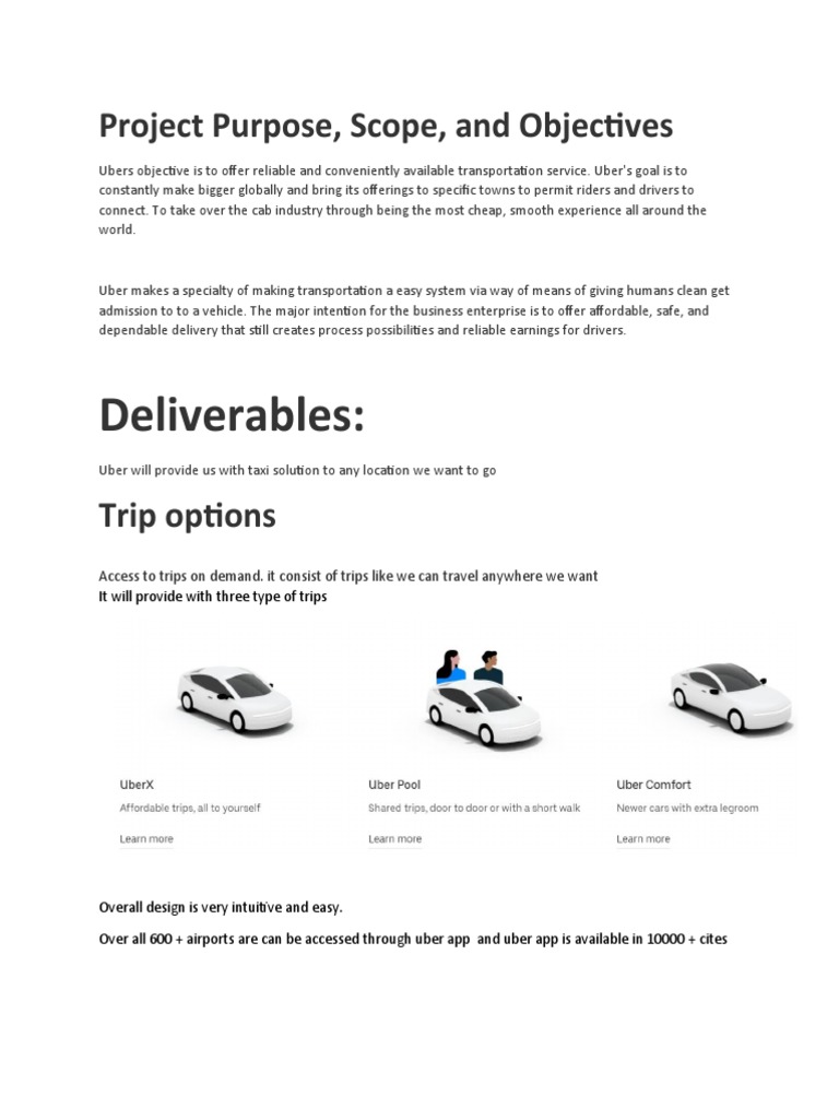 Deliverables:: Project Purpose, Scope, and Objectives | PDF | Risk | Cargo