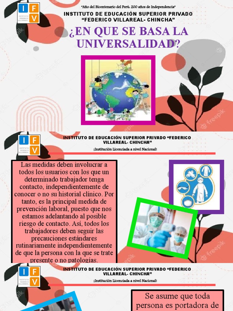 PRINCIPIOS DE LA BIOSEGURIDAD - EN QUE SE BASA LA UNIVERSALIDAD | PDF