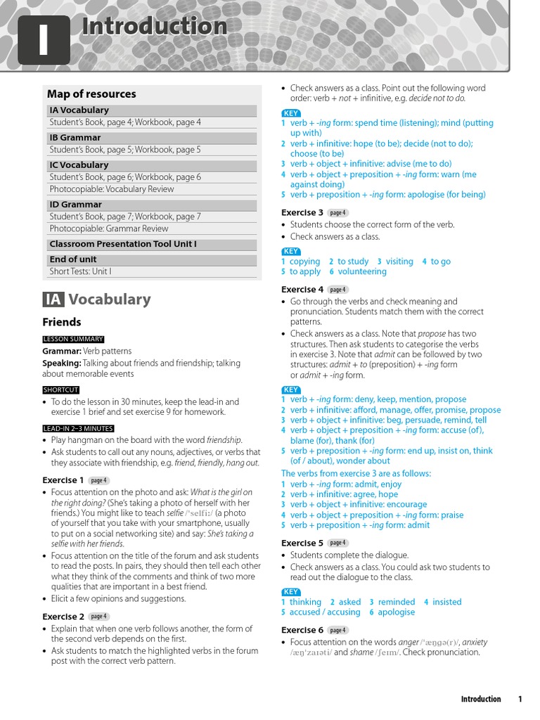 Introduction Unit | PDF | Verb | Object (Grammar)