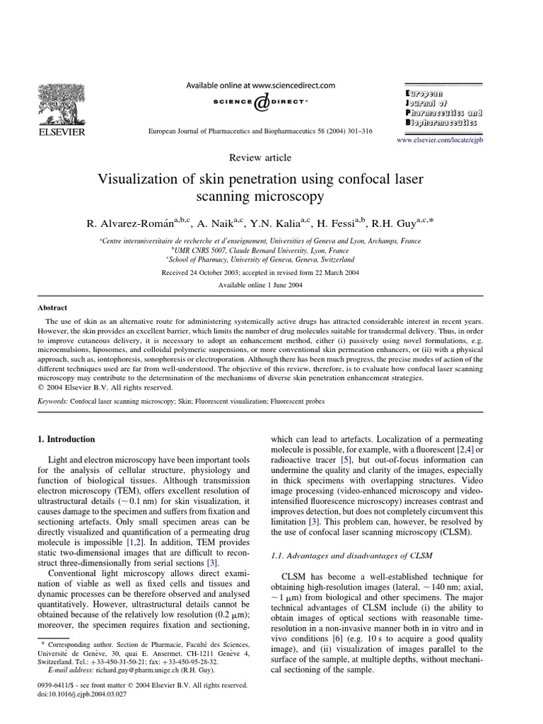 Visualization of Skin Penetration Using Confocal Laser | PDF | Confocal ... Visualization of Skin Penetration Using Confocal Laser | PDF | Confocal ...