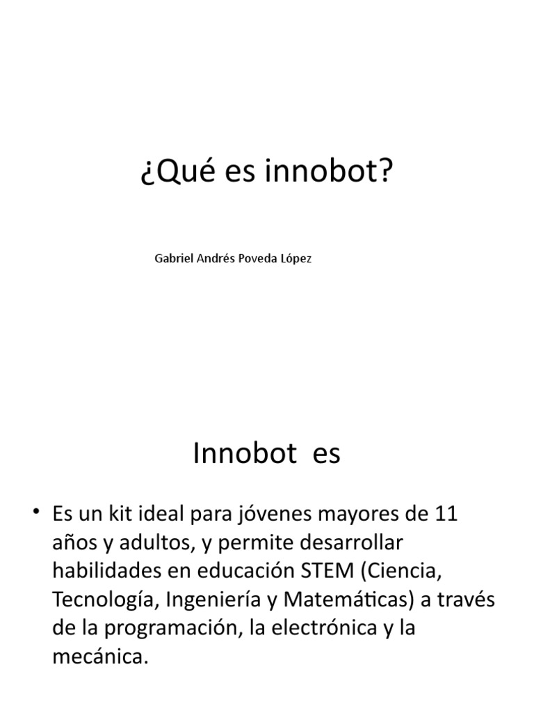 Kit STEM Innobot para Jóvenes y Adultos | PDF