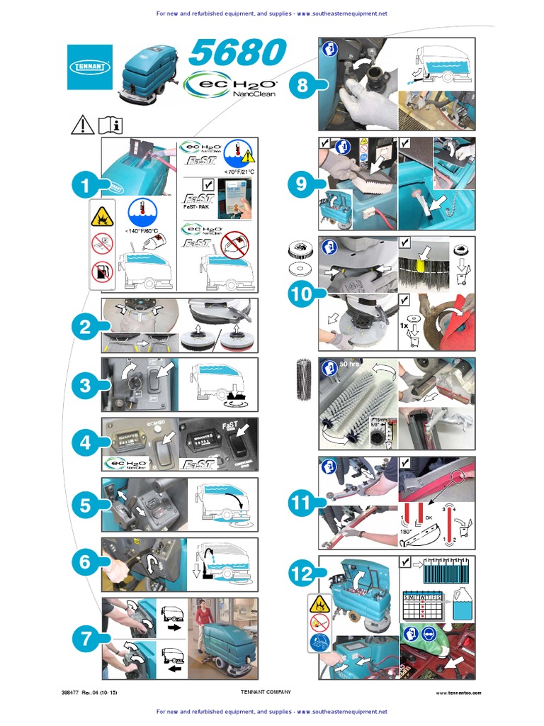 Tennant 5680 Use and Care Wall Chart | PDF