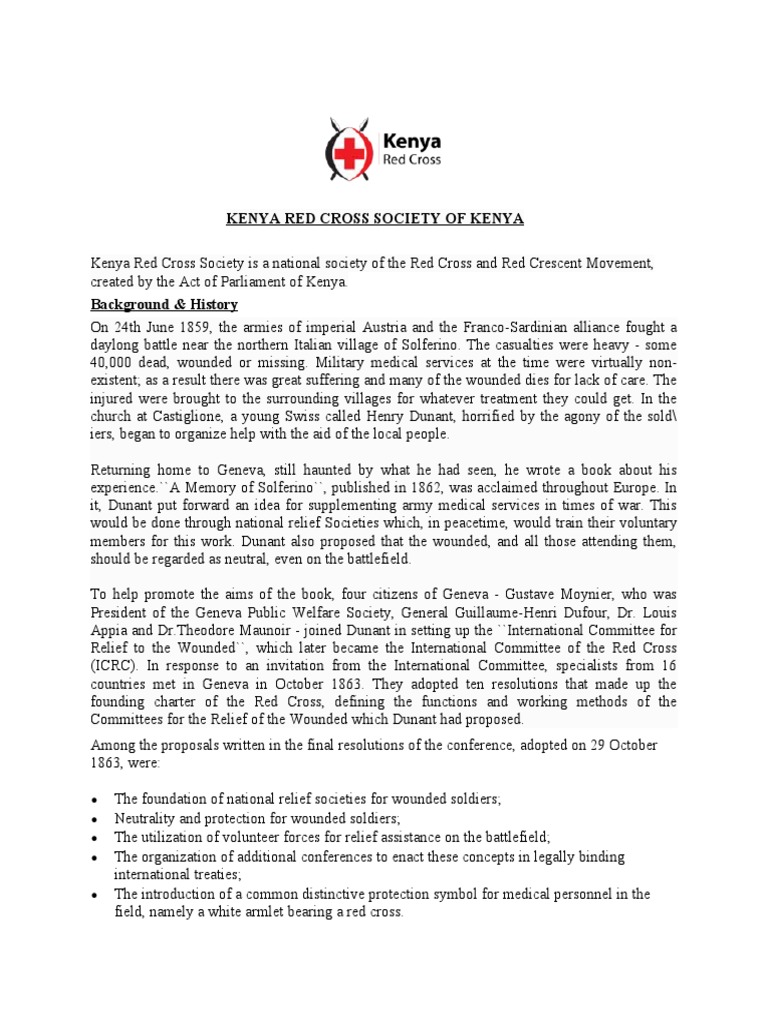 Kenya Red Cross Society of Kenya | PDF | International Committee Of The ...