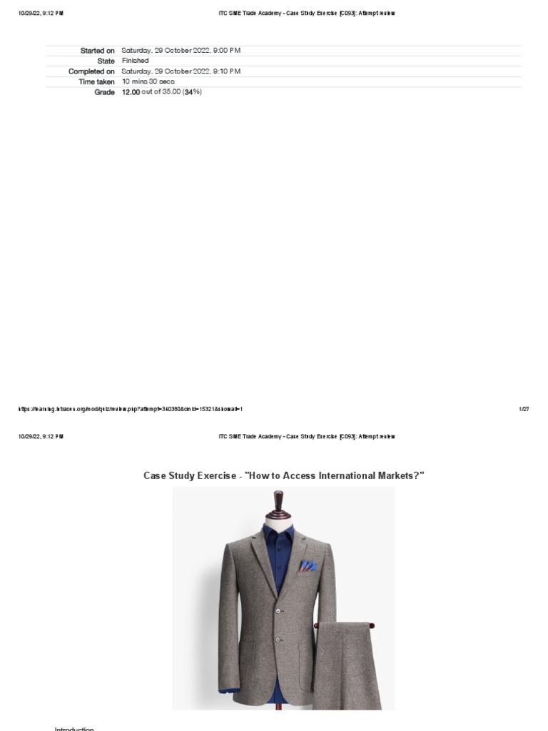 ITC SME Trade Academy - Case Study Exercise (C093) - Attempt Review ...