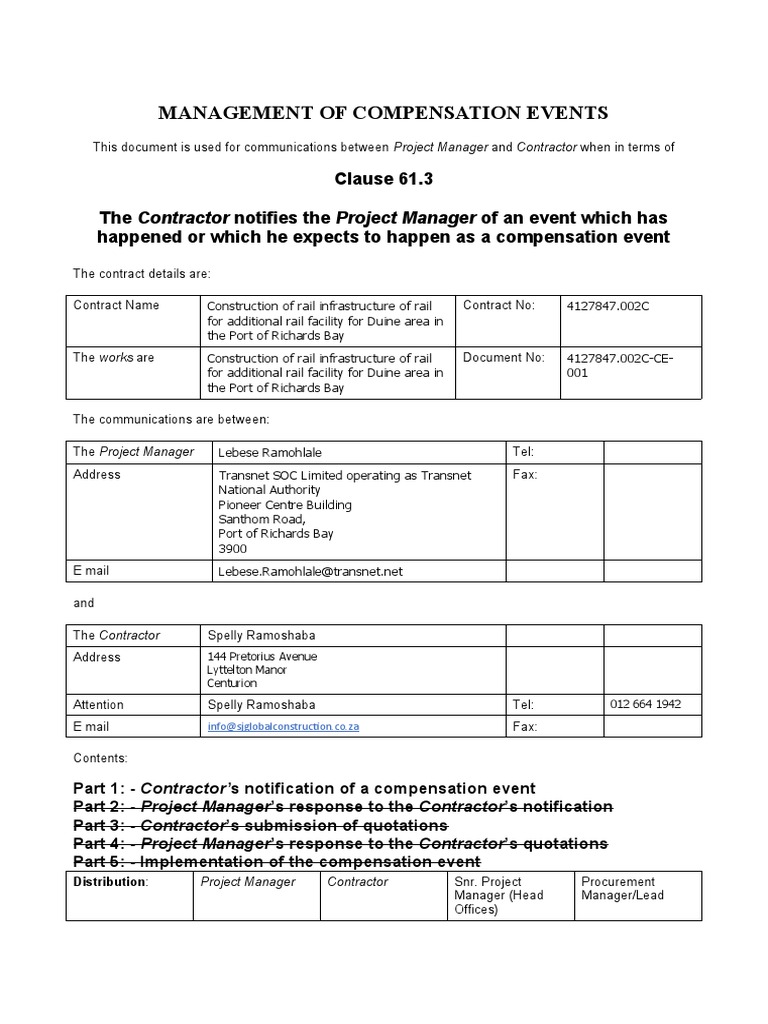 PRO-FAT-0126 Rev02 Compensation Event Implementation | PDF | Economies ...