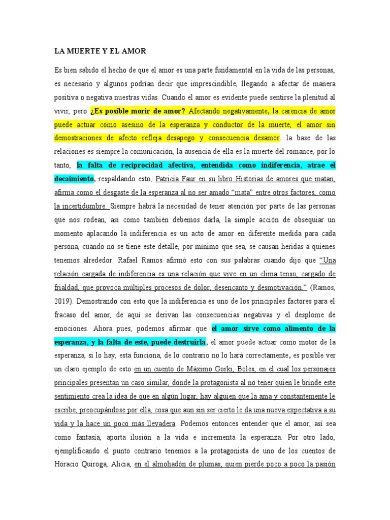Amor y muerte: un vínculo letal | PDF | Amor | Muerte
