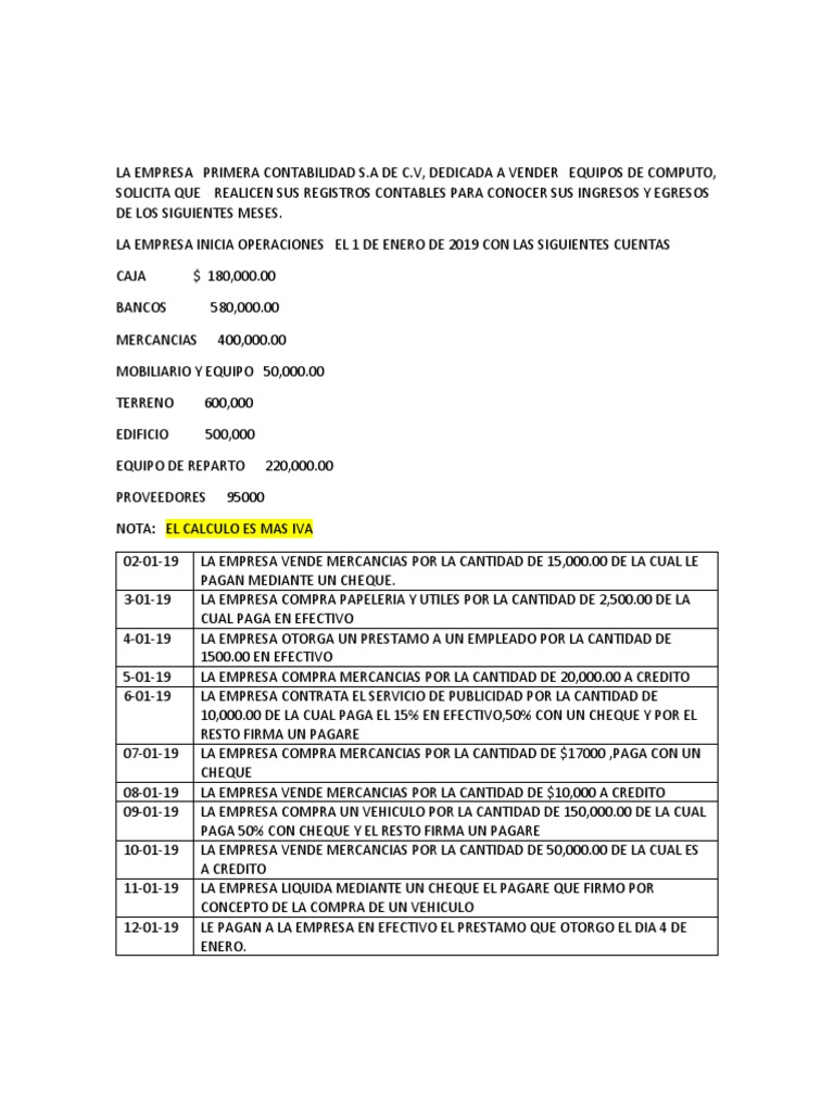 Practica Contabilidad | PDF | Economias | Dinero