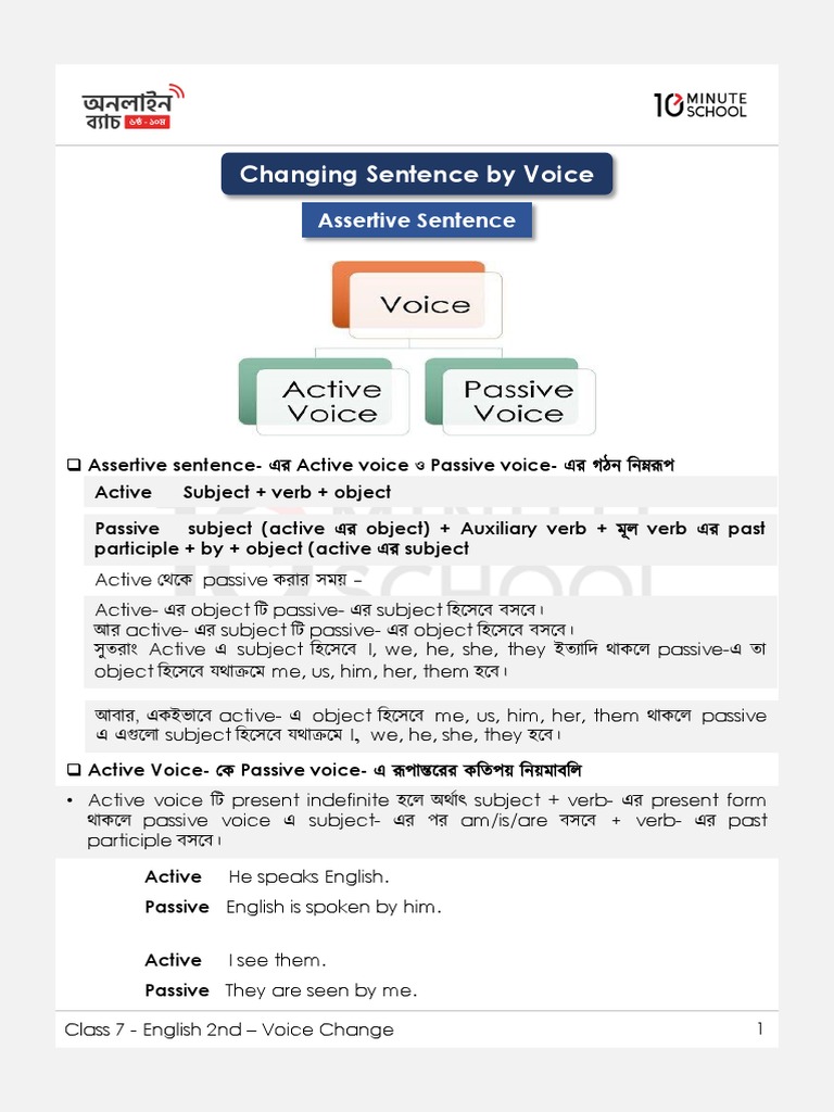 Voice Changes | PDF | Verb | Grammatical Tense