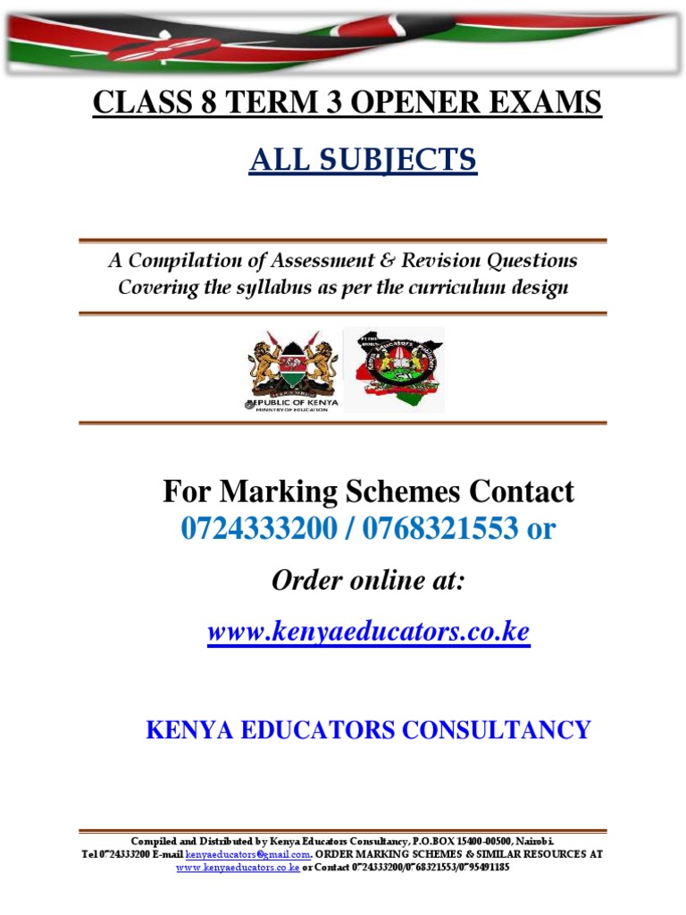 Class 8 Term 3 Opener Exam | PDF