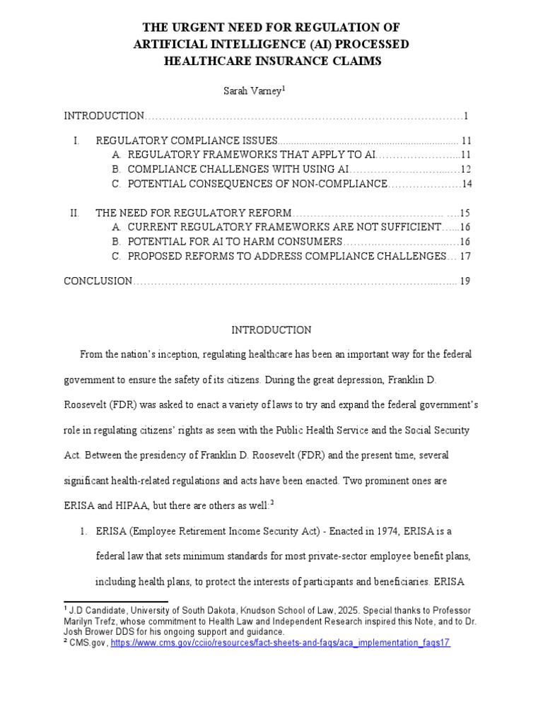 The Urgent Need For Regulation of Artificial Intelligence (Ai ...