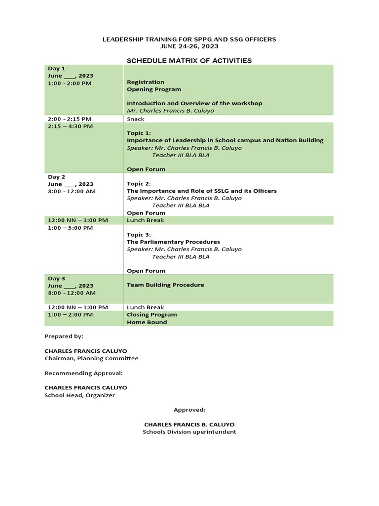 Leadership Training for SPPG & SSG Officers | PDF