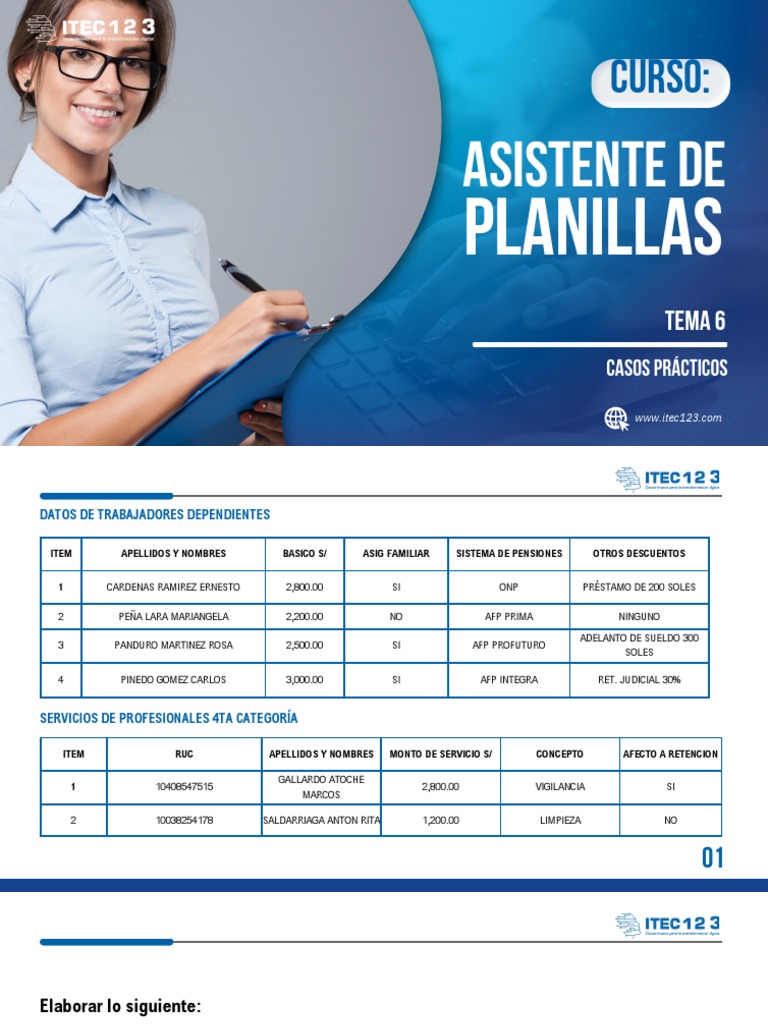 Asistente de Planillas - Sesión 6 | PDF