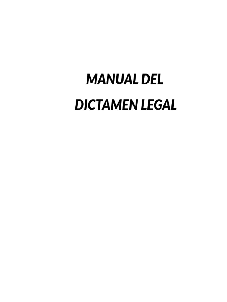Manual de Dictamen Legal: Lineamientos | PDF | Caso de ley ...