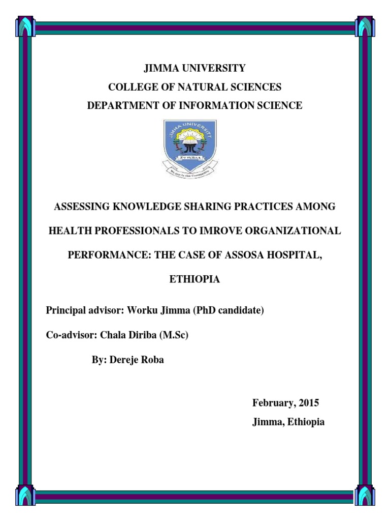 Final Thesis Document (2016) by DEREJE ROBA-1955 | PDF | Tacit Knowledge | Knowledge Management