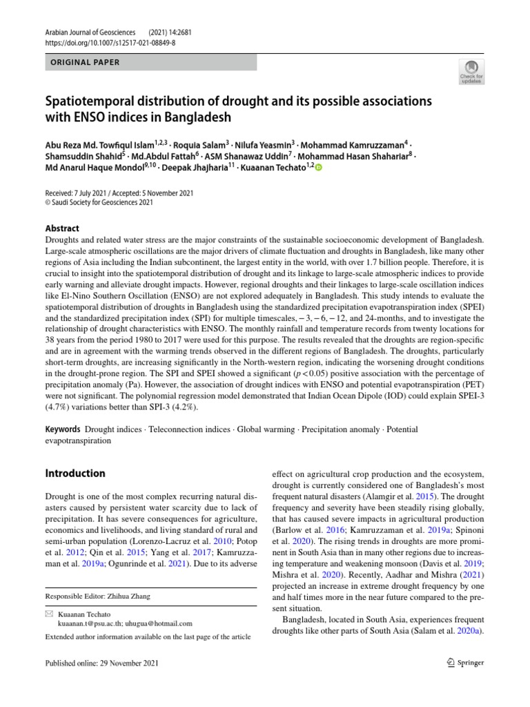 Drought Nilufa | PDF | Drought | Regression Analysis