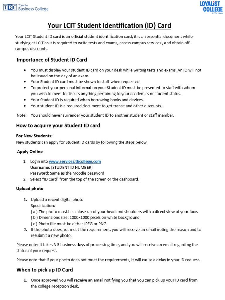 LCIT Student ID Card | PDF