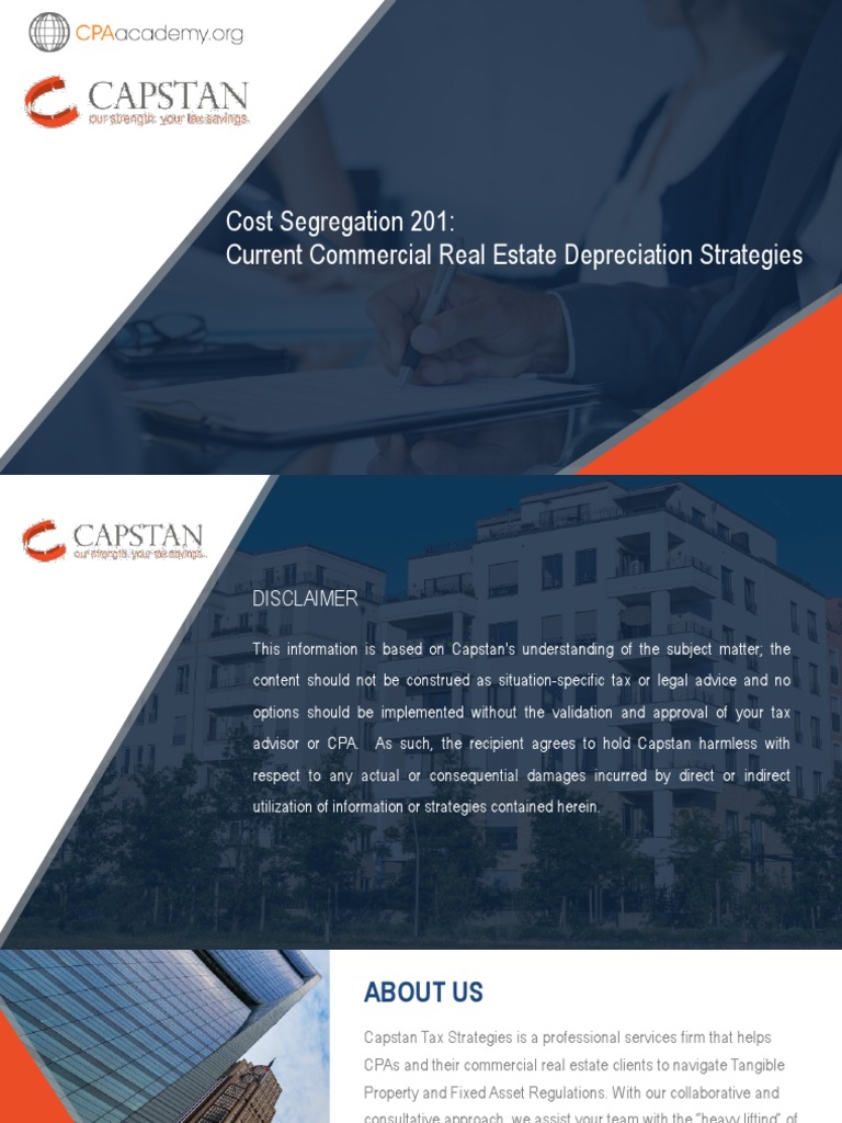 Capstan CostSeg201 | PDF | Depreciation | Tax Deduction