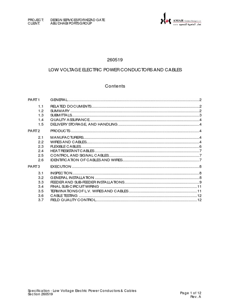 Low-Voltage Elec Power Conductors and Cables | PDF | Electrical Wiring ...
