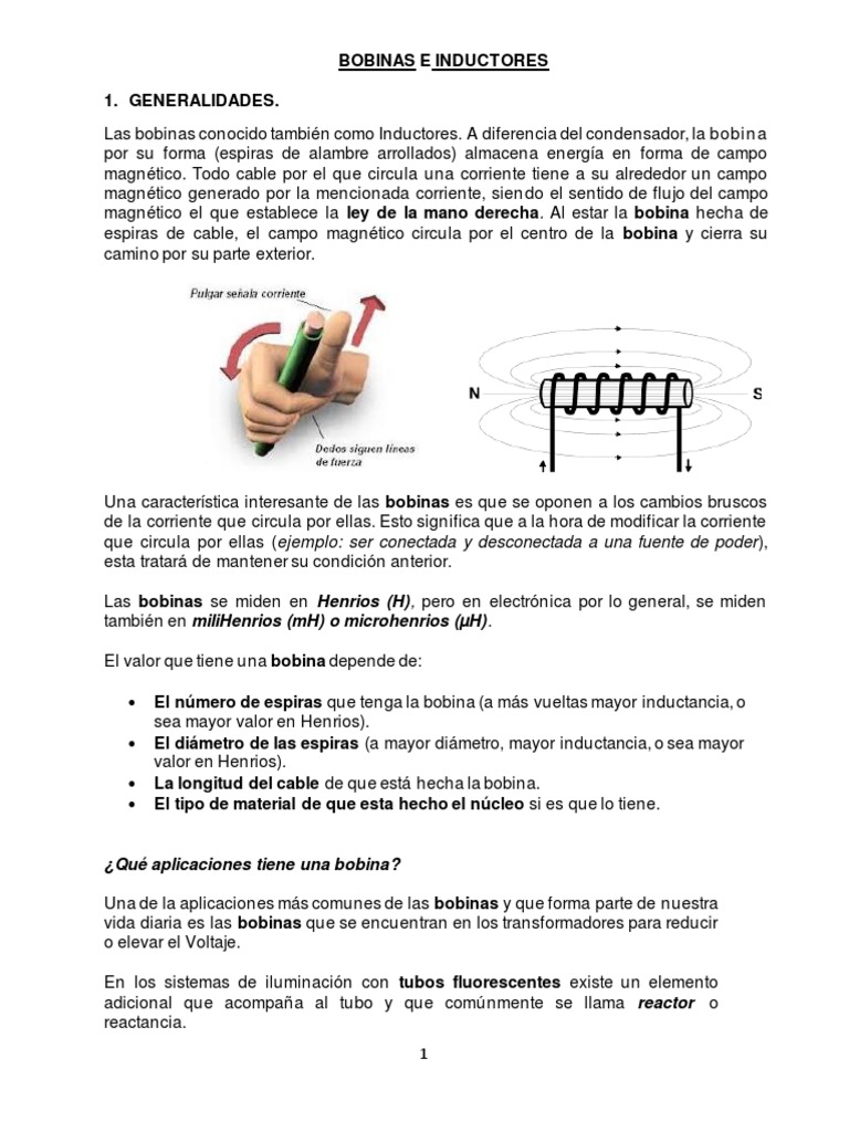 Bobinas o Inductores | PDF | Transformador | Inductor