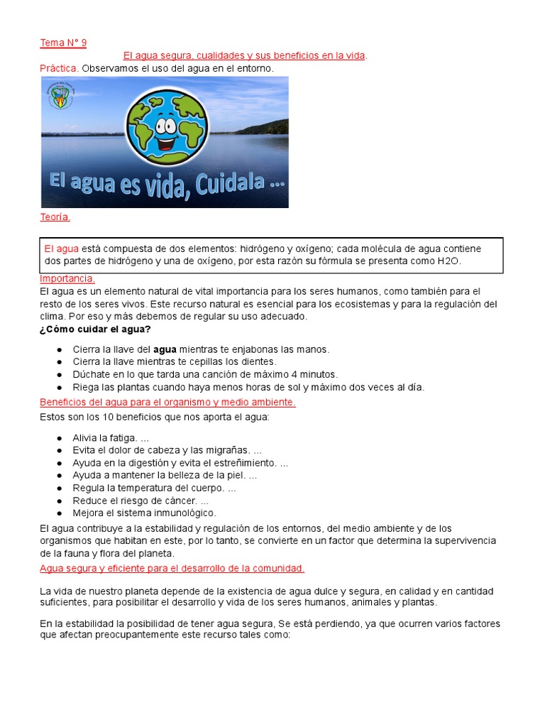 El Agua Segura | PDF | Agua | Entorno natural