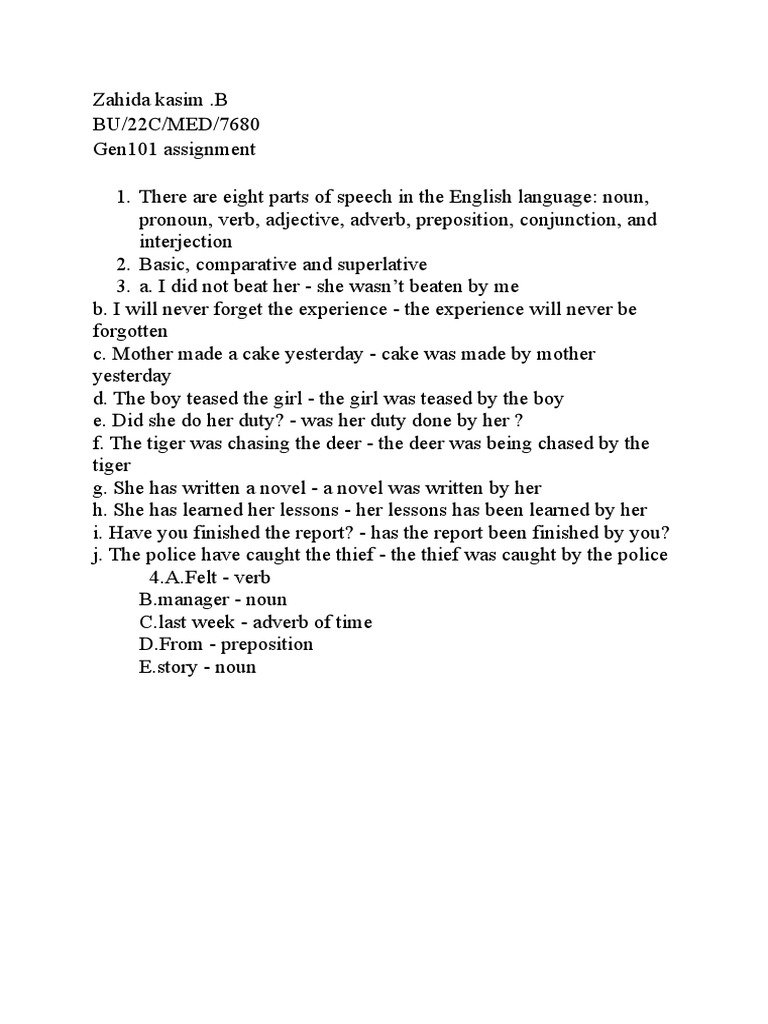 Gen101 Assignment | PDF