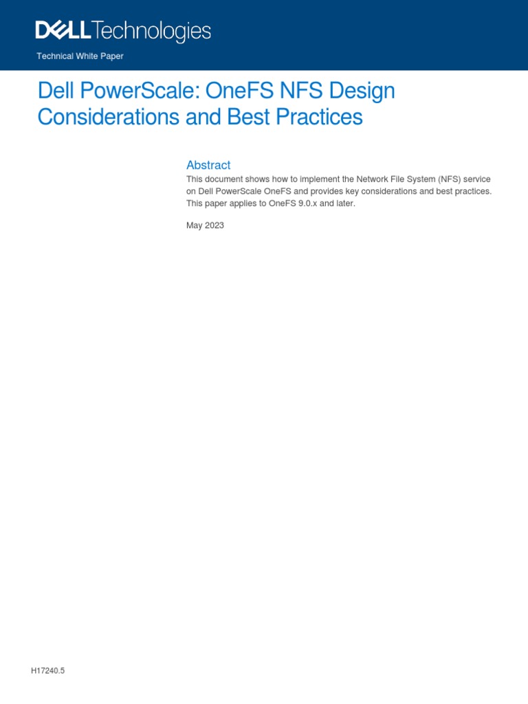 H17240 Wp Isilon Onefs Nfs Design Considerations Bp Pdf Active
