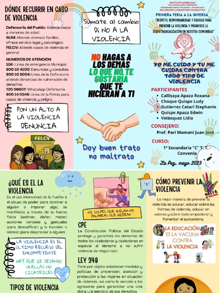 Triptico No A La Violencia | PDF Triptico No A La Violencia | PDF