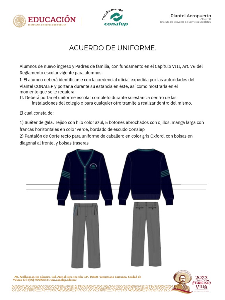 ACUERDO DE UNIFORME (Editable) | PDF | Moda | Ropa