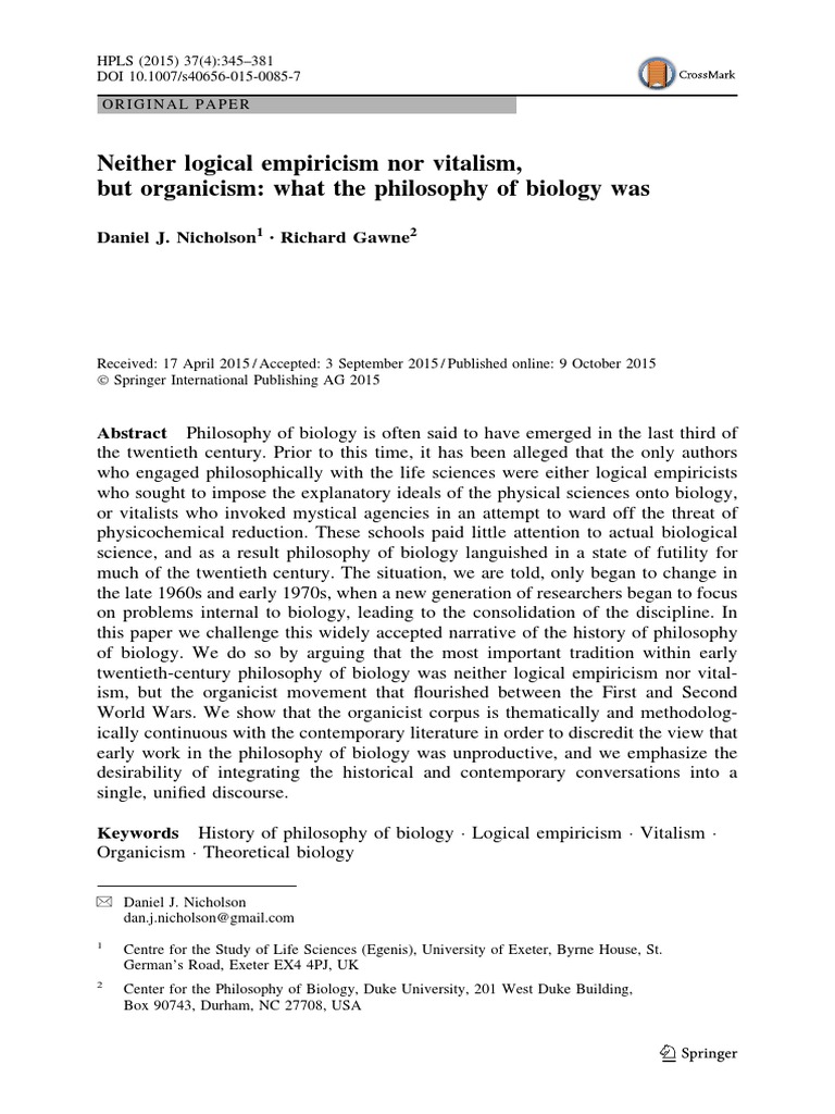 Neither Logical Empiricism Nor Vitalism | PDF | Vitalism | Empiricism