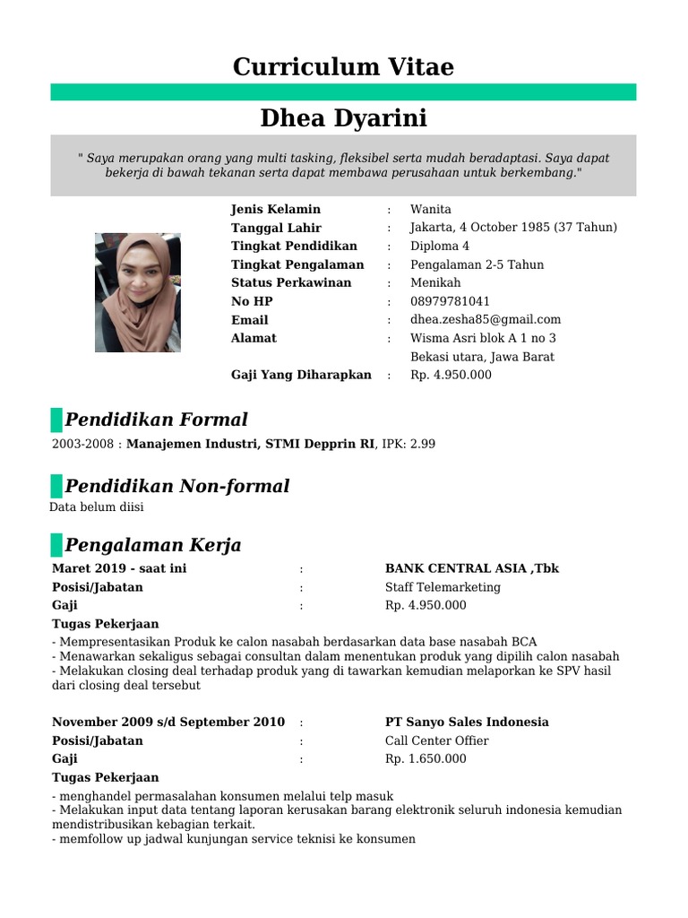 Resume Dhea | PDF