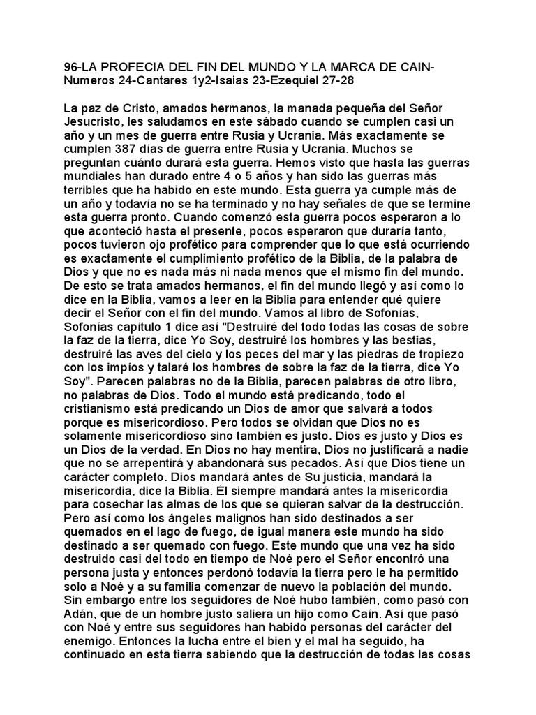 La Profecía de la Marca de Caín | PDF | Profecía | Noé