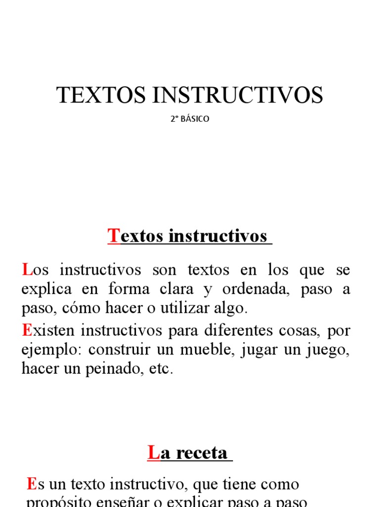Textos Instructivos - Receta | PDF
