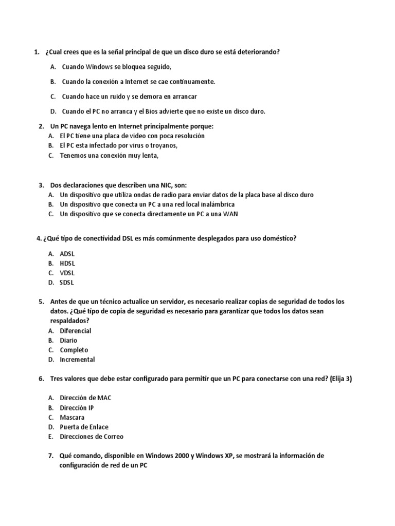 Preguntas | PDF | Red de computadoras | Microsoft Windows