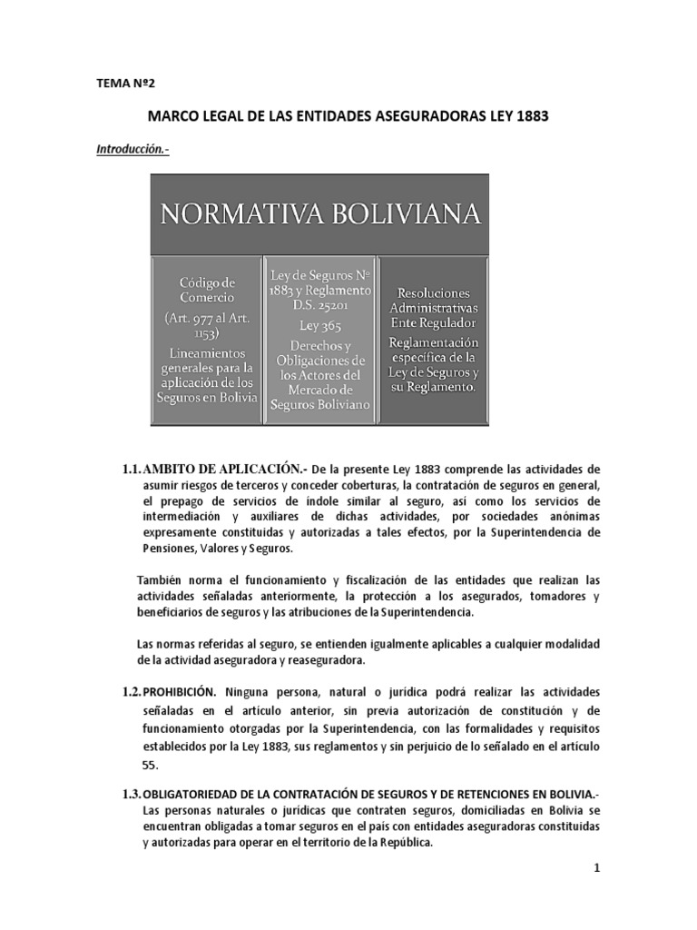 Tema 2 Marco Legal de Las Entidades Aseguradoras | PDF | Seguro | Reaseguro