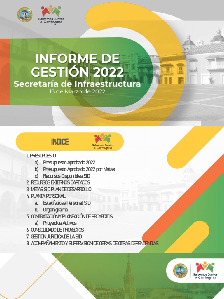Presentacion Informe de Gestion Secretaria de Infraestructura | PDF | Infraestructura | Economias