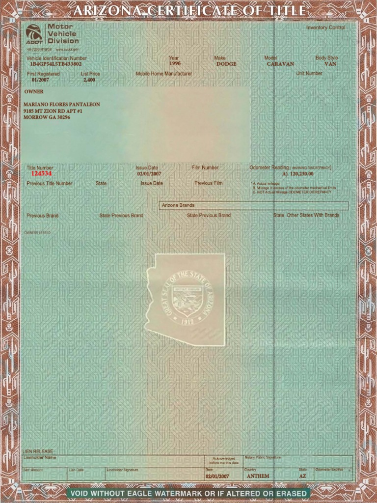 Titulo Arizona | PDF