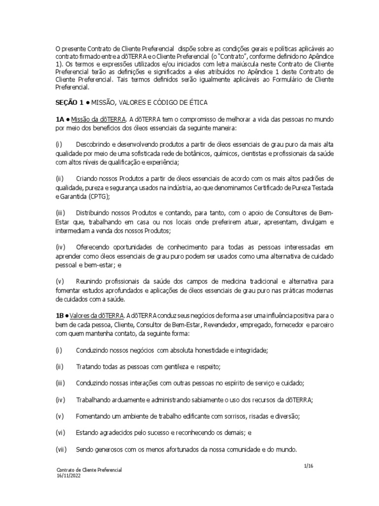 Contrato de Cliente Preferencial | PDF | Programa de fidelidade ...