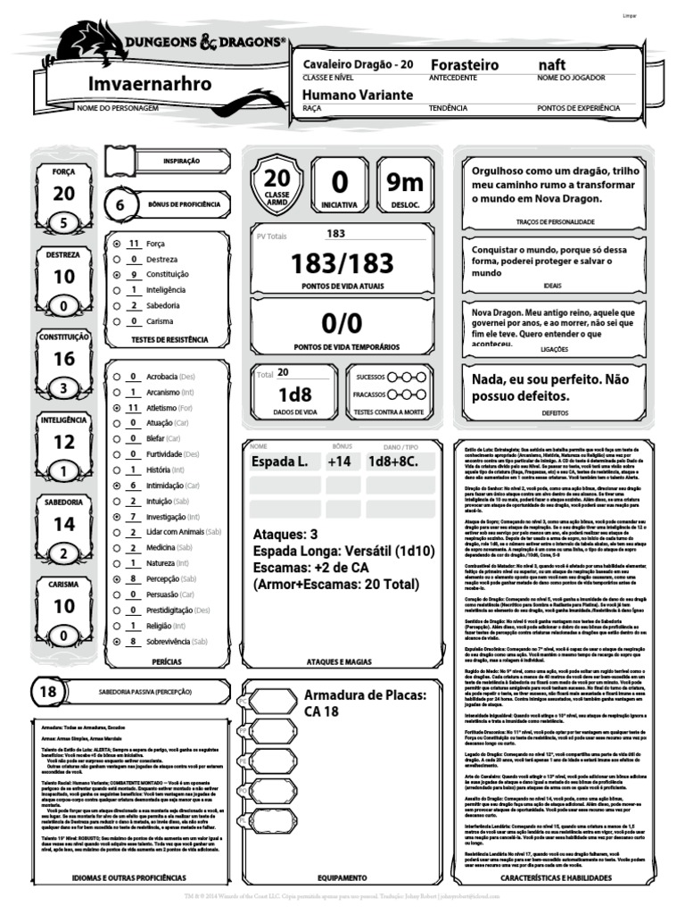 Cavaleiro Dragão: Imvaernarhro | PDF | Dragão | Vida