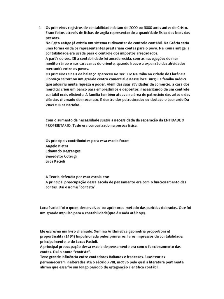 Os Primeiros Registros de Contabilidade Datam de 2000 Ou 3000 Anos ...