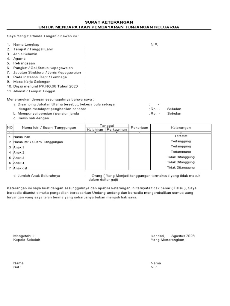Contoh kp4 p3k | PDF