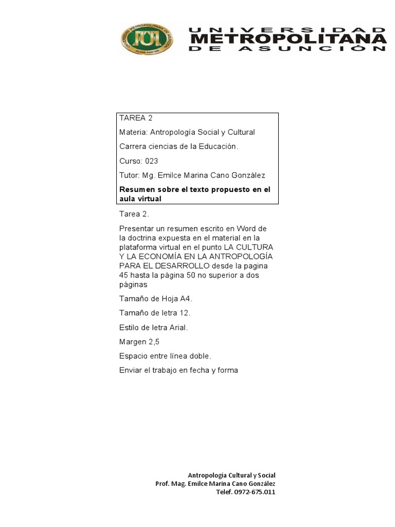 TAREA 2 (4) Antropología | PDF