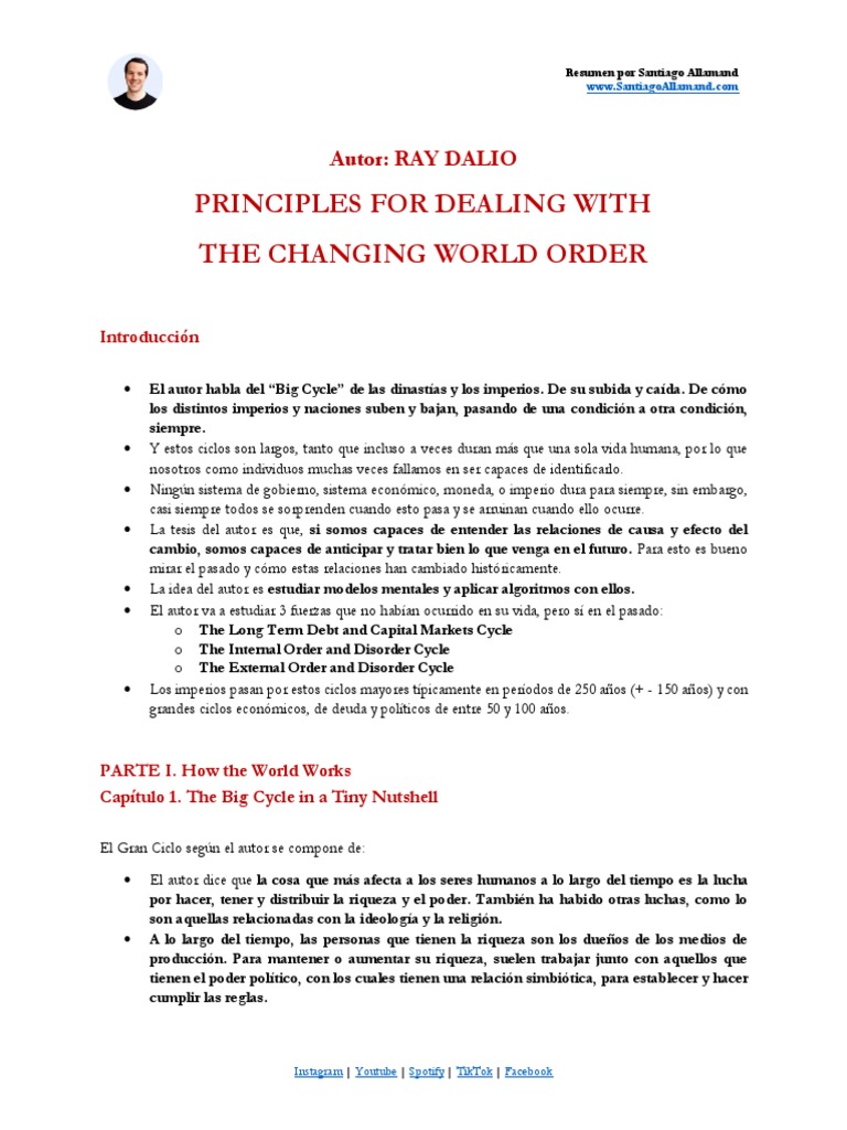 Ray Dalio Principles | PDF | Dinero | Deuda