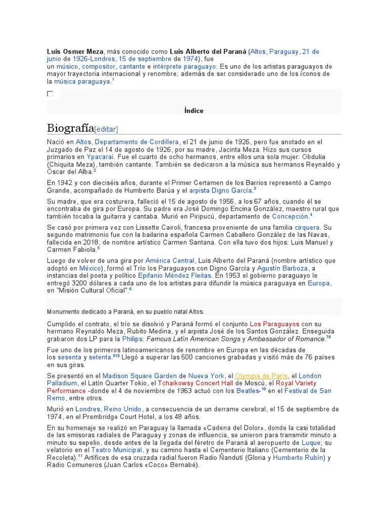 Vida y Legado de Luis A. del Paraná | PDF | Arte