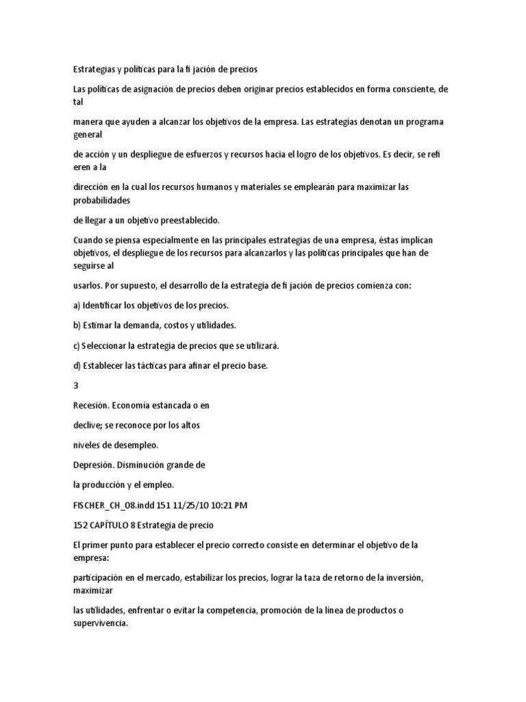 Estrategias y Políticas para La Fi Jación de Precios | PDF | Producto ...