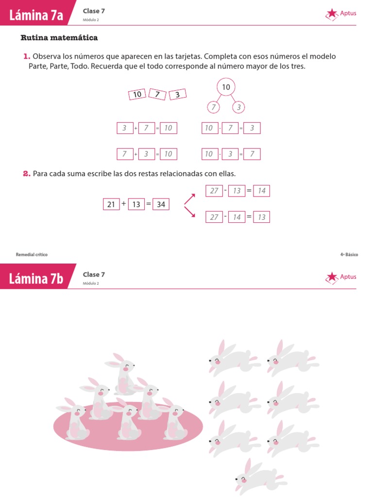 Rutina Matemática: Parte, Parte, Todo | PDF