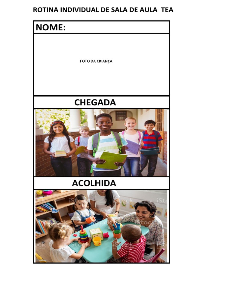 Rotina Individual para Aplicação em Sala de Aula Tea Semed | PDF