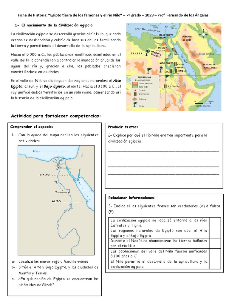 Hojas De Trabajo De Los Egipcios