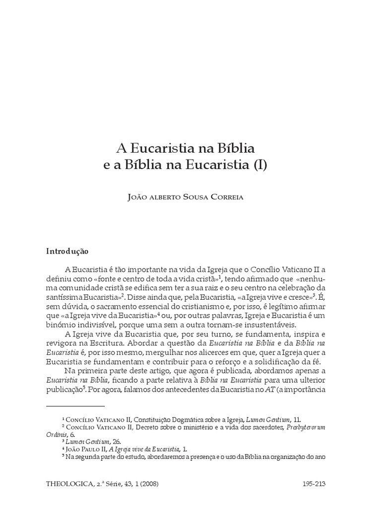 A Eucaristia na Bíblia: Fundamentos e Significados | PDF | Eucaristia ...