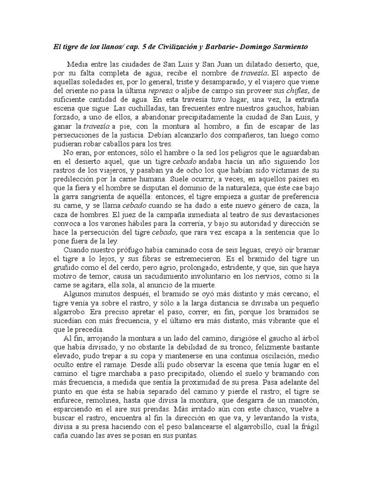 El Tigre Cebado y Facundo Quiroga | PDF | Poesía | Clásicos