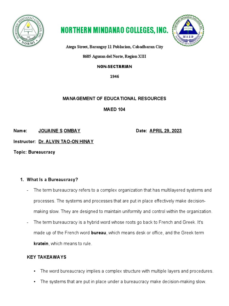 Ombay Maed 104 Report | PDF | Bureaucracy | Governance